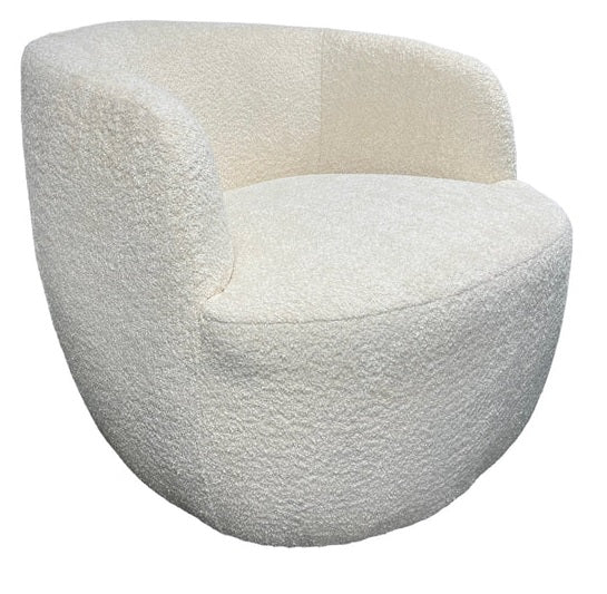 Ivory White Boucle Fabric tub Chair – ModernFL Outlet