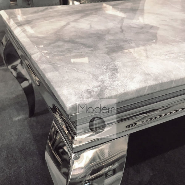 Louis Marble Coffee Table Chrome Curved Leg – ModernFL Outlet